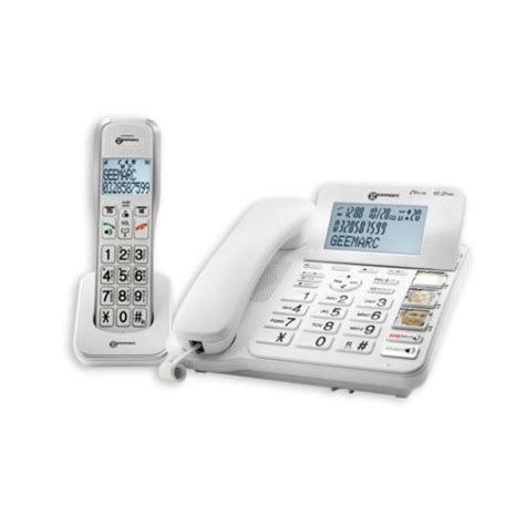 Geemarc Amplidect Combi 595 Téléphone Dect595 Combi Wh Vde