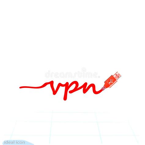 Red Vpn Icon Protect Safety Concept Save Internet Security Wifi Sign Emblem USB Stock Vector