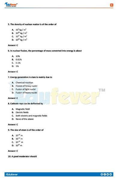 CBSE Class 12th Modern Physics MCQ E Book PDF