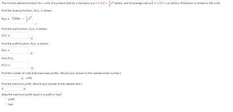 solved find the revenue function r x ﻿in