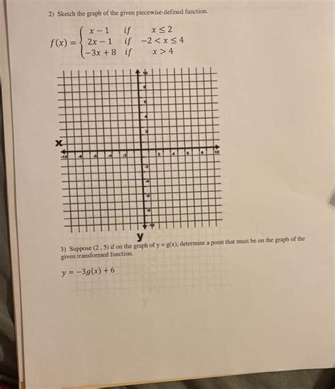 Solved 2 Sketch The Graph Of The Given Piecewise Defined