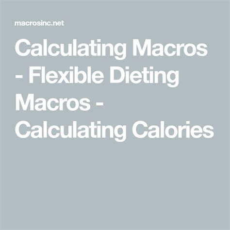 A Guide To Calculating Macros Macro Calculator Nutrition Science