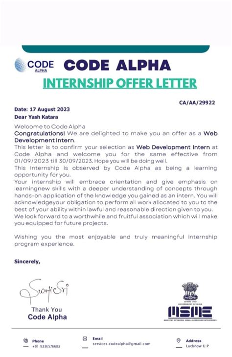 Yash Katara On Linkedin Webdevelopment Internship Codealpha
