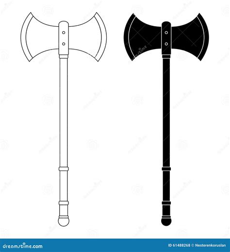 Medieval Executioner Double Sided Ax Stock Vector Image 61488268