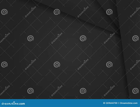 Abstract Black Paper Background Design With Shadow Stock Vector