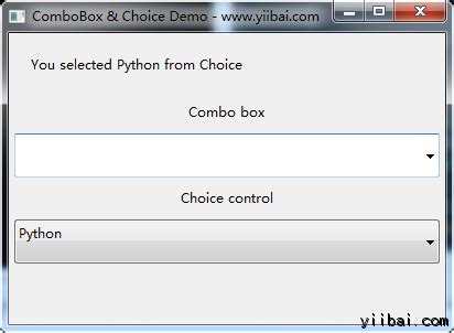 wxPython ComboBox Choice類 WxPython教學
