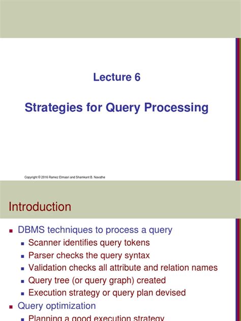 Strategies For Query Processing Pdf Parsing Database Index