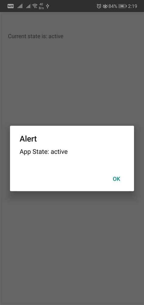 React Native Appstate Active Background Inactive About React