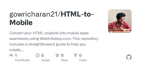 GitHub Gowricharan21 HTML To Mobile Convert Your HTML Projects Into Mobile Apps Seamlessly