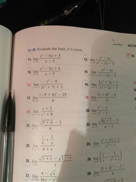solved secti 11 32 evaluate the limit if it exists 11