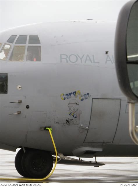 A Royal Australian Air Force C130 A97 440 Hercules At Kandahar Airfield With Cargo Cat Nose