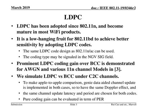 Ldpc Investigation For 11bd Ppt Download