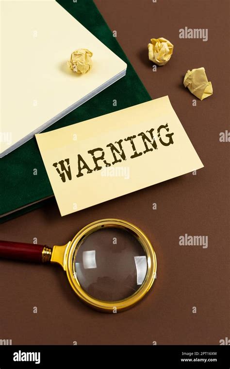 Conceptual Display Warning Business Idea Statement Or Event That Indicates A Possible Or