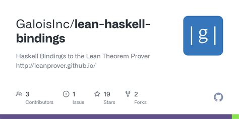 GitHub GaloisInc Lean Haskell Bindings Haskell Bindings To The Lean Theorem Prover