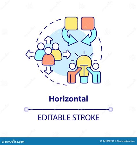 Horizontal Business Merger Concept Icon Stock Vector Illustration Of Stroke Organization