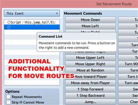 Galv S Move Route Extras Game Dev Unlimited