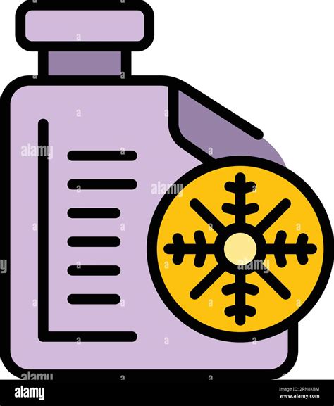 Auto Liquid Icon Outline Vector Fluid Temperature Antifreeze Engine Color Flat Stock Vector