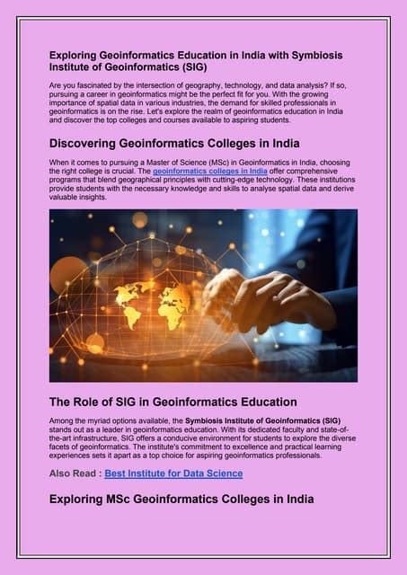 Exploring Geoinformatics Education In India With Symbiosis Institute Of