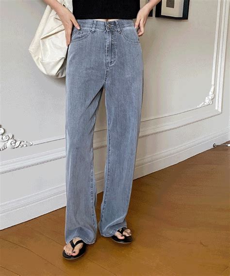 모어라운드 숏기본롱5size 시원하지 속밴딩 일자 쿨 데님 팬츠 2color