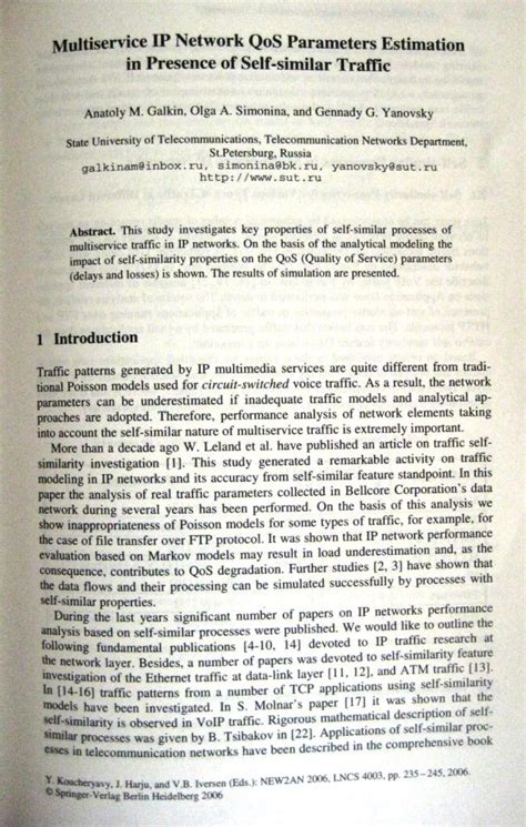 Pdf Multiservice Ip Network Qos Parameters Estimation In Presence Of