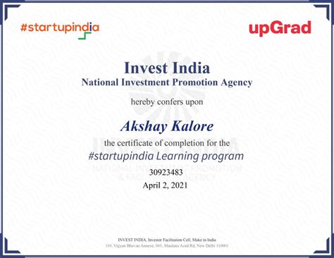 Akshay Kalore On Linkedin Startupindia Investindia Upgrad Learning