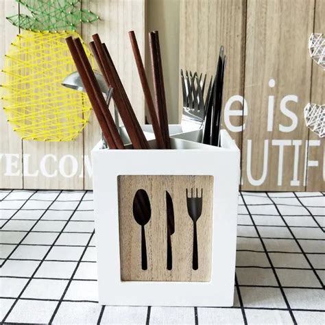 나무 식기 홀더 칼 붙이 주방 양식기 칼 보관 양식기 캐디 스푼 포크 나이프 젓가락 주최자보틀 잼병 And 상자