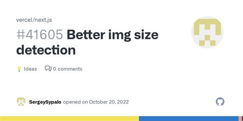 Better Img Size Detection · Vercel Nextjs · Discussion 41605 · Github