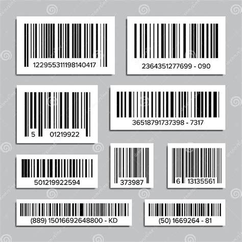 Bar Code Set Vector Abstract Product Bar Codes Icons For Scanning Upc