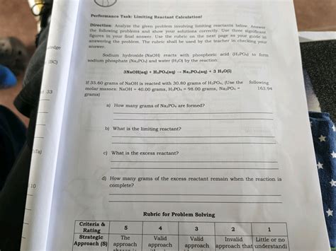 Performance Task Limiting Reactant Studyx