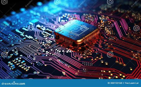 Microchip Circuit Board Tech Computer Ai Stock Photo Image Of Electronic Microchip