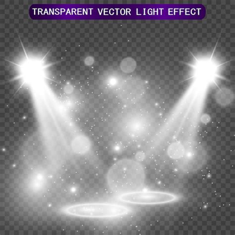 스포트라이트가 켜진 흰색 장면 벡터 일러스트입니다 프리미엄 벡터