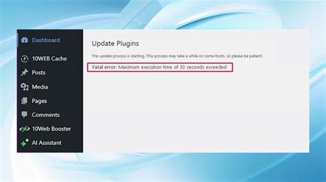 Solve Maxexecutiontime Wordpress Error Quick Fixes 10web