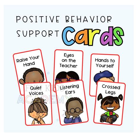 Classroom Behavior Support Cards Pdf Digital Download Instant