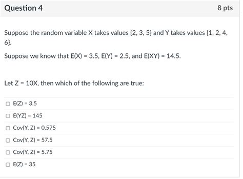Solved Suppose The Random Variable X Takes Values 235