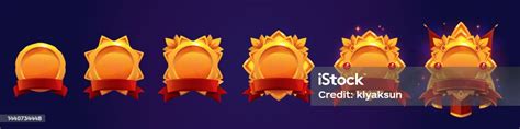 골든 게임 아바타 프레임 수상 배지 Ui 아이콘 여러 층에 대한 스톡 벡터 아트 및 기타 이미지 여러 층 배지 그래픽