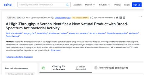A High Throughput Screen Identifies A New Natural Product With Broad Spectrum Antibacterial