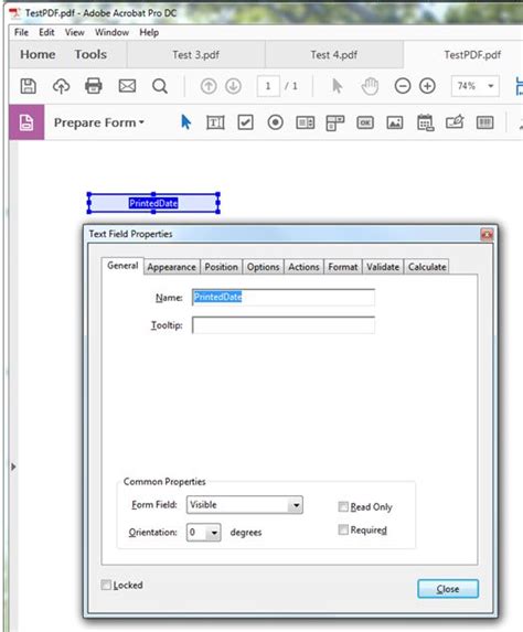 Adding Dynamic Date Field Using Acrobat Pro Dc Adobe Product