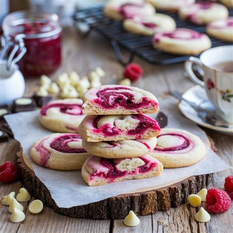 White Chocolate Raspberry Swirls Cookies Recipe