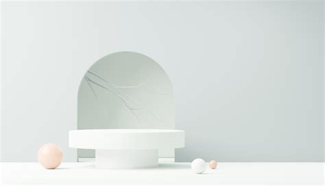 제품 프레젠테이션 및 광고를 위한 3d 렌더링 추상 디스플레이 연단 플랫폼 깨끗한 디자인의 최소 장면 배경 모의용 빈 받침대 화장품용 파스텔 색상의 빈 무대 프리미엄 사진