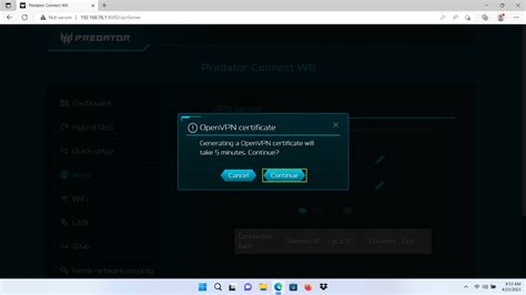 how to set up an openvpn server for your predator connect w6 acer