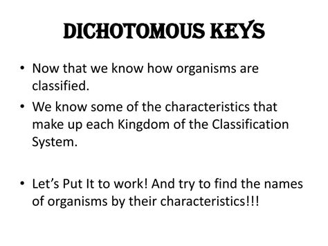 Ppt Dichotomous Keys Powerpoint Presentation Free Download Id2705287