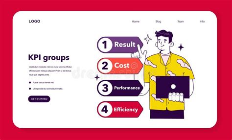 Key Performance Indicators Or KPI Groups Employee Evaluation Stock Vector Illustration Of