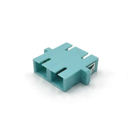 SC Duplex Multimode OM3 Coupler Aqua Eono Fiber Expert