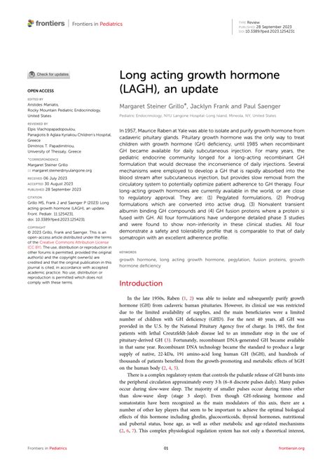Pdf Long Acting Growth Hormone Lagh An Update