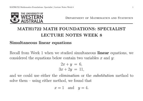 Lecture Notes Week Department Of Mathematics And Statistics MATH MATH FOUNDATIONS Studocu