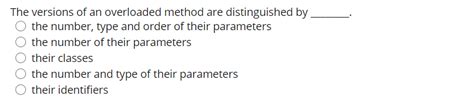 Solved The Versions Of An Overloaded Method Are