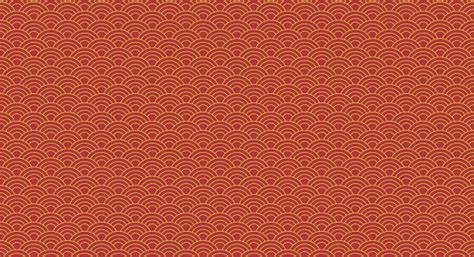 기하학적 매끄러운 패턴 배경 구름 강 또는 파도 디자인 아시아 동양 전통 예술 유산 물과 바다의 상징의 벡터 그림 레드 골드