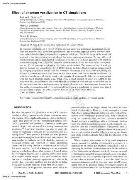 Pdf Effect Of Voxel Size In Ct Simulations