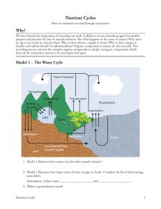 Nutrient Cycles Water Cycle Answers