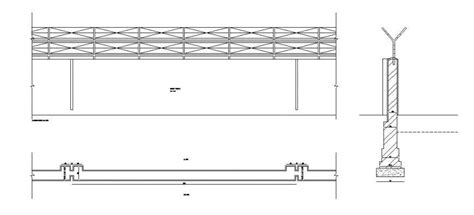 Bridge Section Plan Construction And Pillar Cad Drawing Details Dwg File